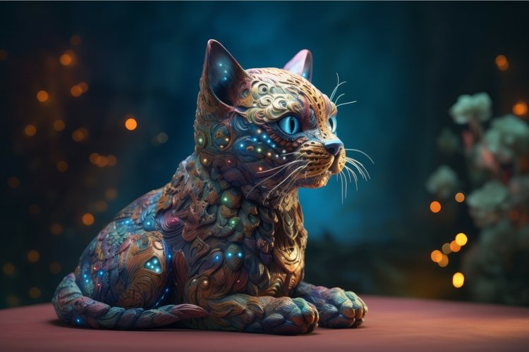 Fairytale wild cat design. Generate Ai
