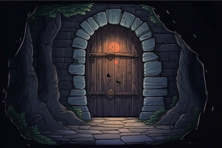 Fantasy door art. Generate Ai