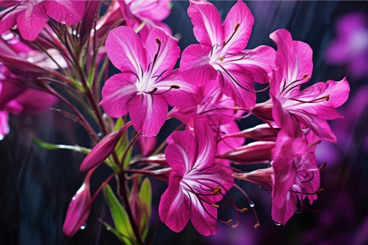 Bright Fireweed flowers. Generate Ai