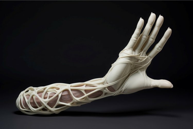Flexible white 3d hand. Generate ai