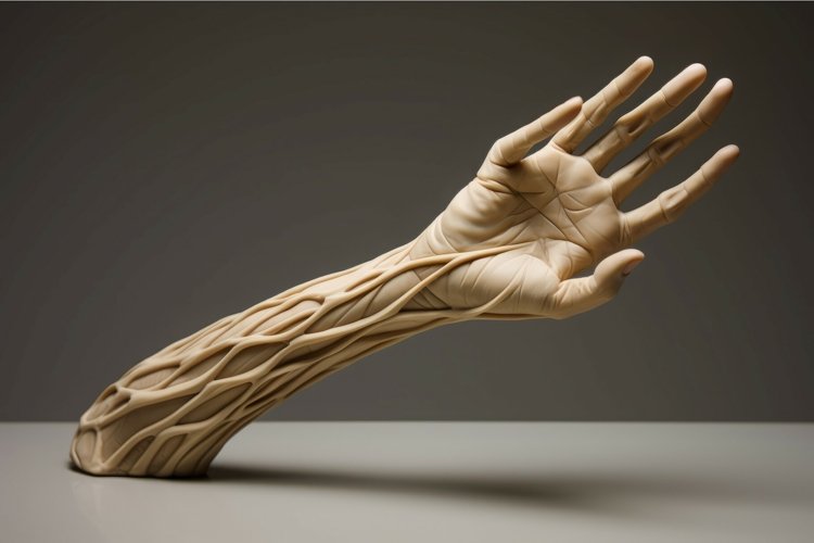 Flexible 3d human hand. Generate ai