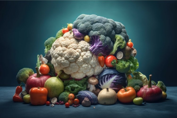 Food vegetables pile. Generate Ai