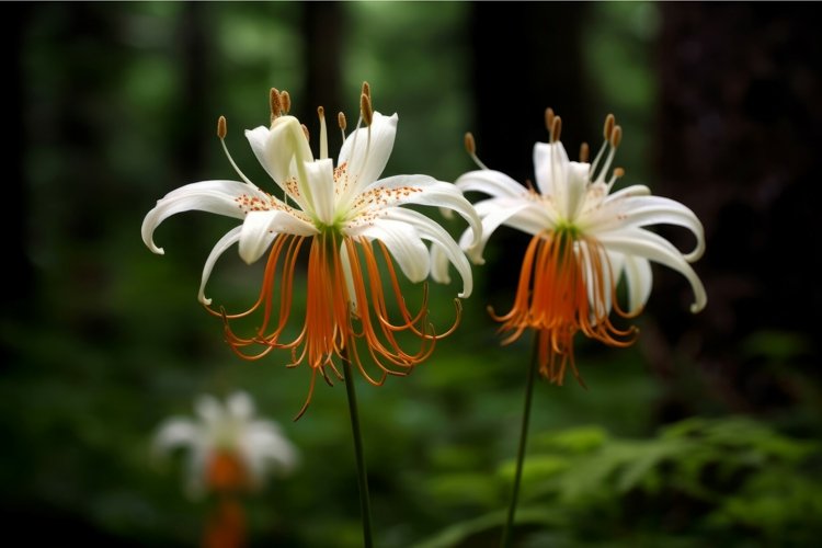 Forest lily flowers. Generate Ai