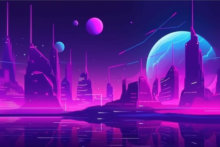 Futuristic neon city. Generate Ai (3312537)
