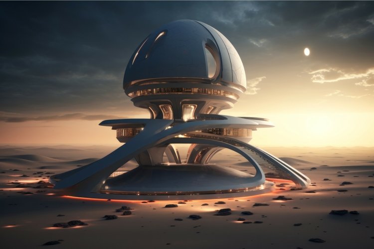 Advanced Futuristic observatory. Generate Ai