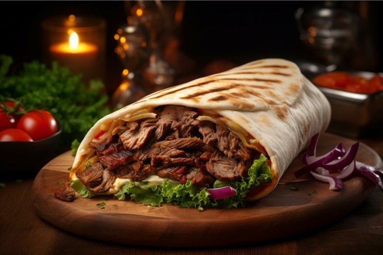 Mouthwatering Fresh donner grilled food. Generate Ai