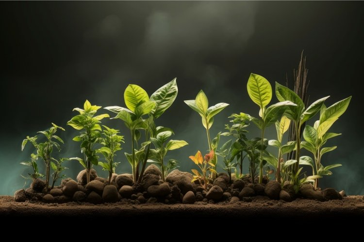 Sprawling Growing green plants field. Generate Ai