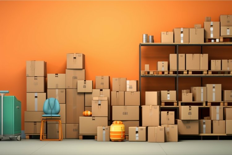 Detailed Inventory mockup background. Generate Ai