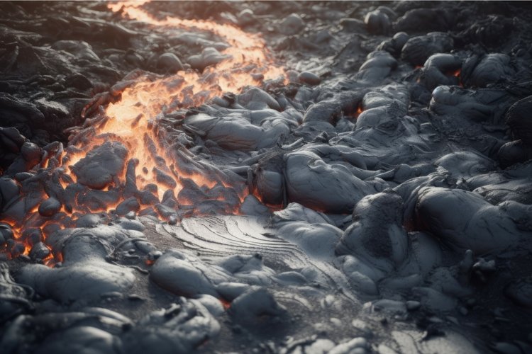 Lava flow stones. Generate Ai