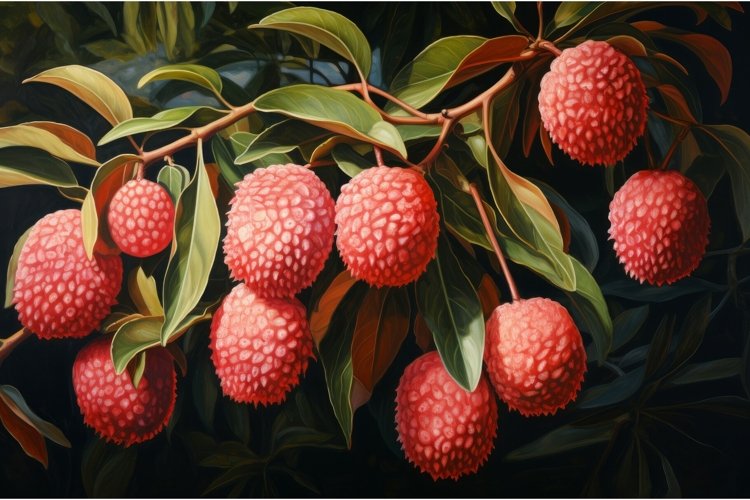 Refreshing Lychees mockup. Generate Ai