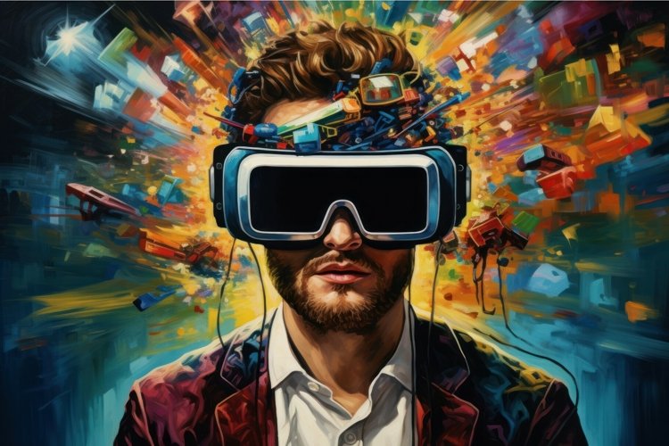 Responsive Man virtual personality vr. Generate Ai