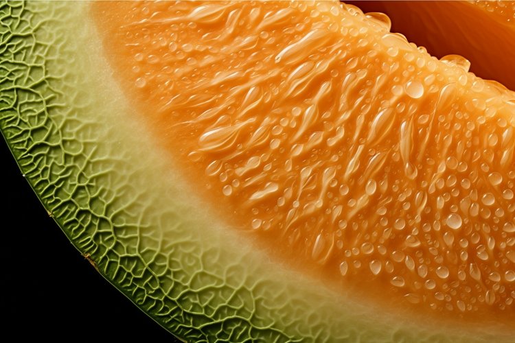 Inviting Melon half closeup. Generate Ai
