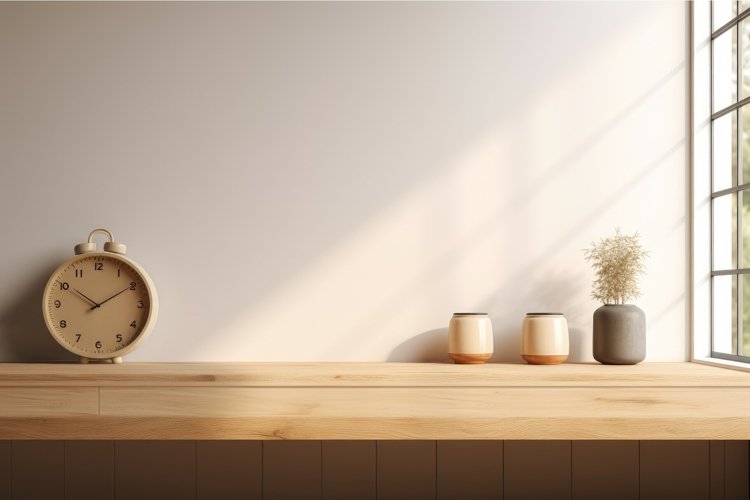 Minimal cozy design counter. Generate Ai