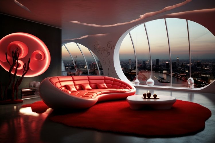 Contemporary Modern concept room. Generate Ai