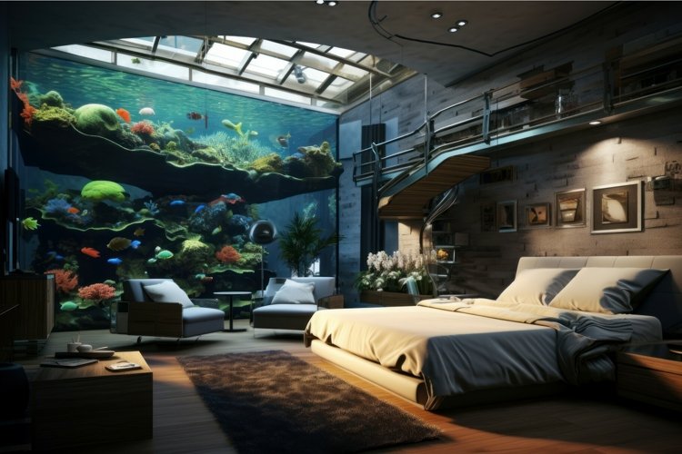 Minimalist Modern concept room. Generate Ai