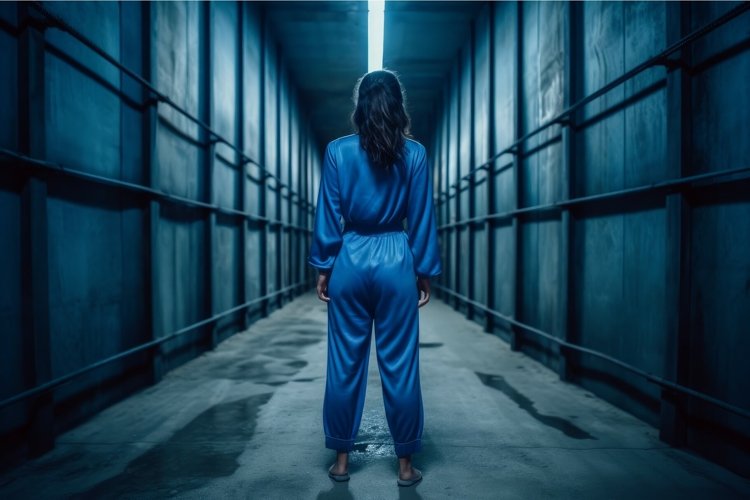 Modern cute woman underground bunker. Generate Ai (3452599)