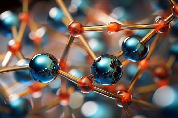 Intricate Molecule 3d art. Generate Ai