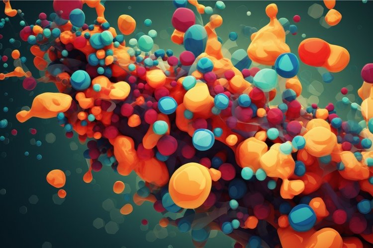 Molecules colorful digital. Generate Ai (3864005)