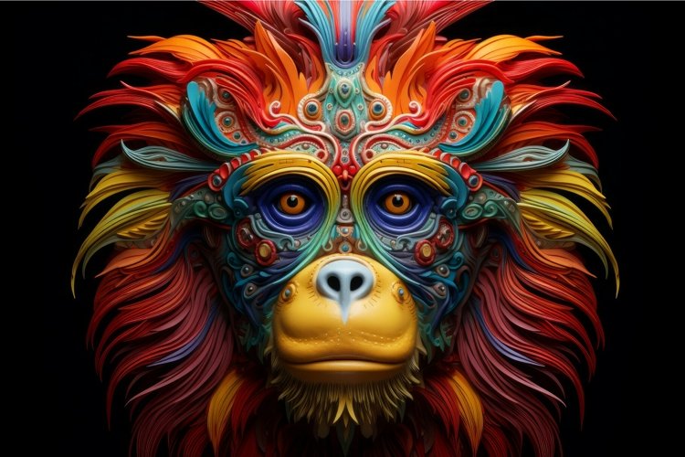 Durable Monkey head color. Generate Ai