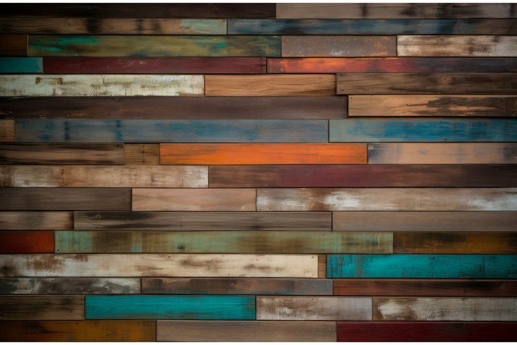 Multi color wooden plank. Generate Ai