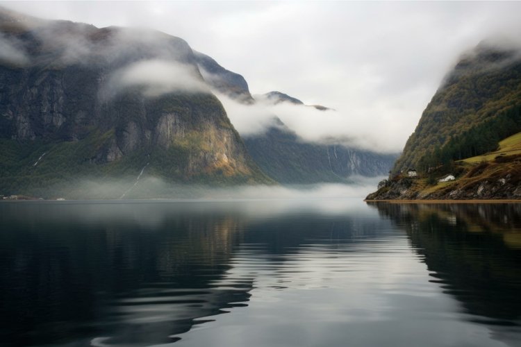 Norwegian fjord. Generate Ai (3866154)