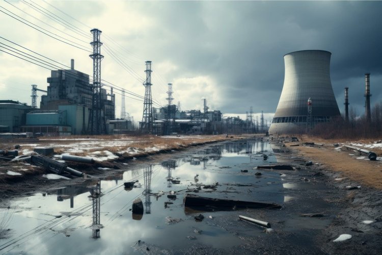 Sustainable Nuclear power plant industry. Generate Ai