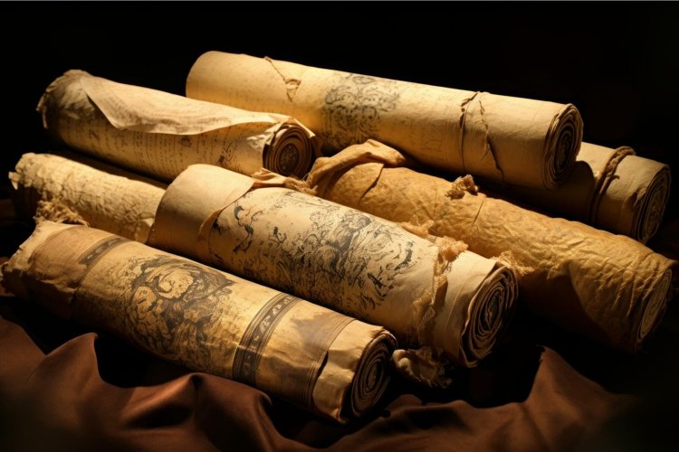 Historical Old parchment paper. Generate ai