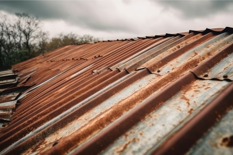 Old rusty roof. Generate ai
