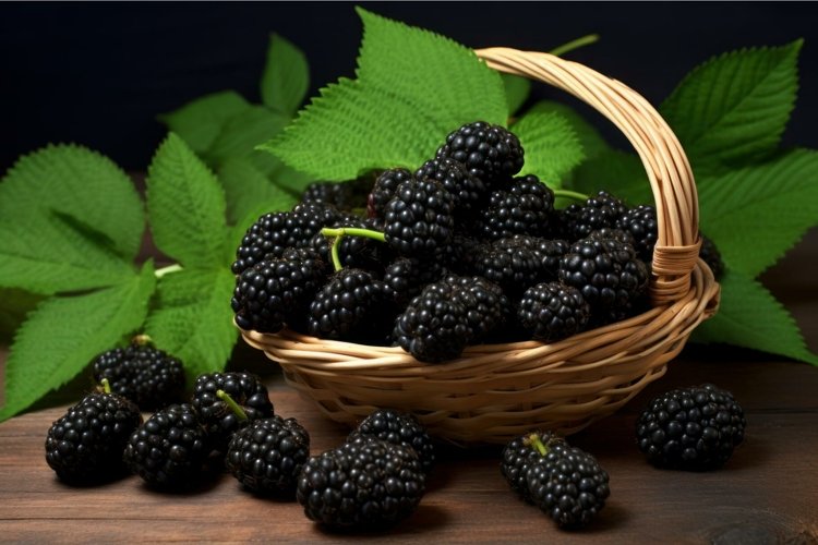 Raw Organic mulberry. Generate Ai