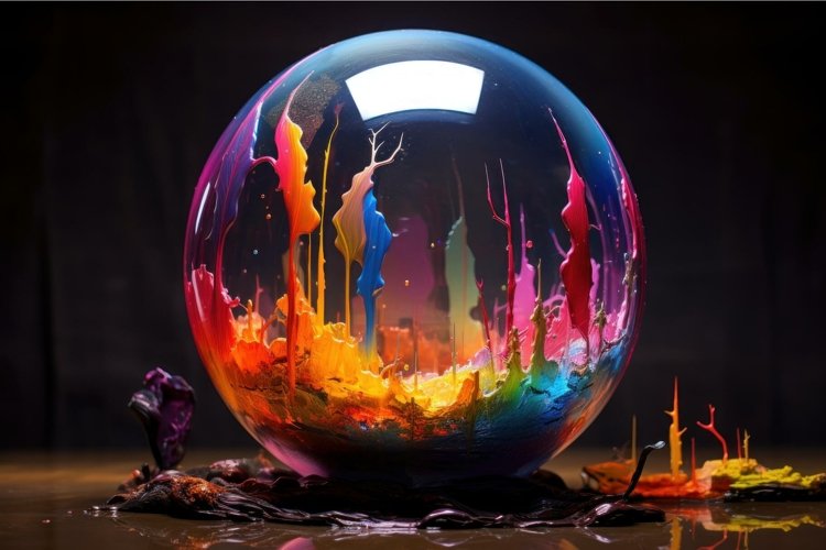 Dimensional Paint glob 3d art. Generate Ai