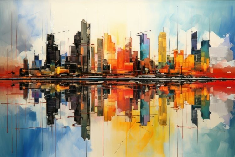 Breathtaking Panoramic colorful composition. Generate Ai