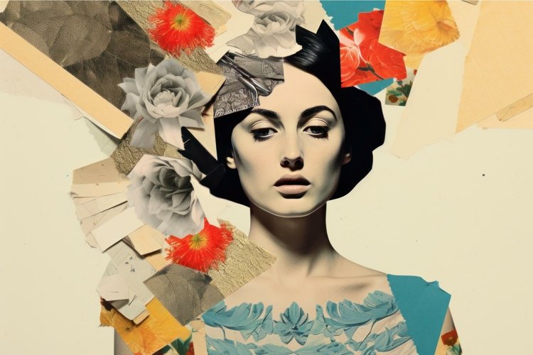 Paper collage documents background. Generate Ai (3867451)