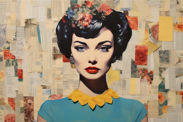 Multicolored Paper collage documents background. Generate Ai