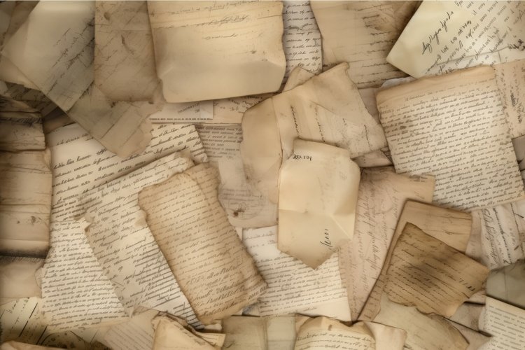 Paper collage documents hand drawing. Generate Ai (3654790)
