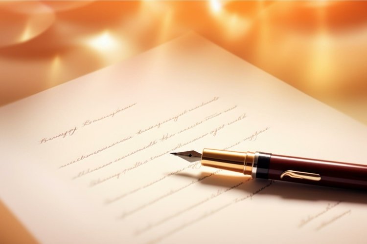 Handwritten Paper note pen light. Generate Ai