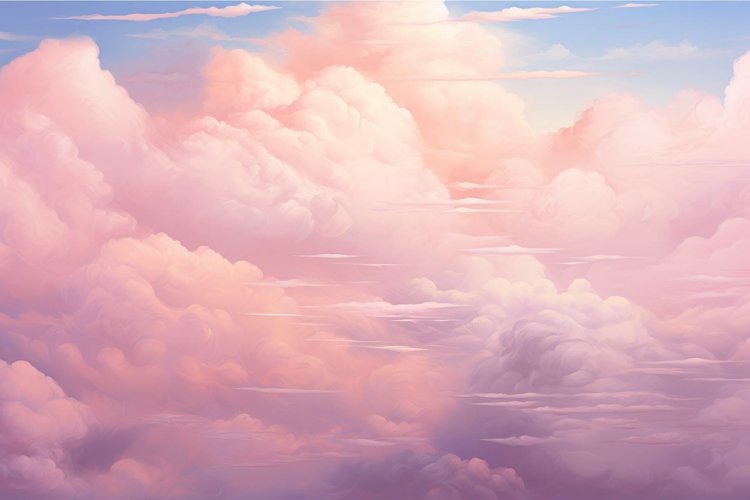 Radiant Pink clouds pastel. Generate Ai