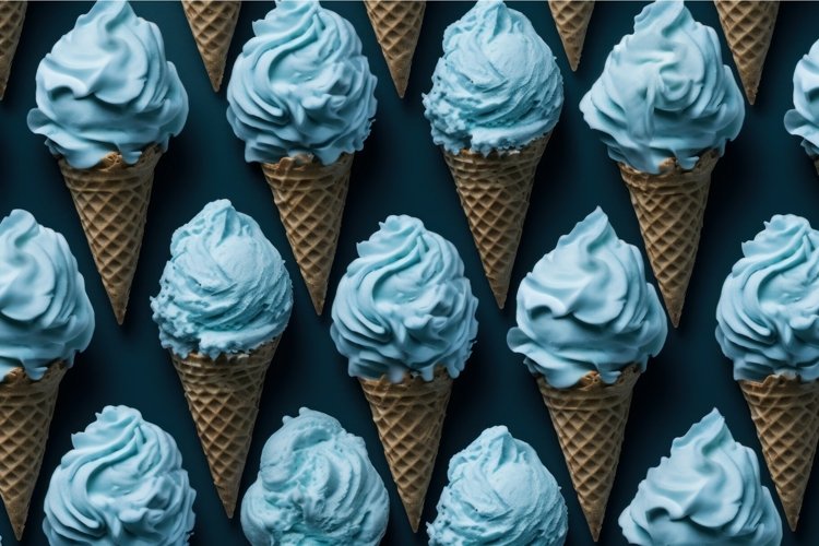 Pattern blue ice cream snack. Generate Ai (3527881)