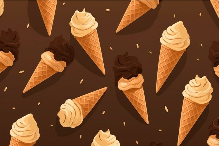 Appealing Brown ice cream pattern. Generate AI
