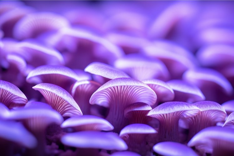 Purple macro closeup mushrooms. Generate Ai (3528190)