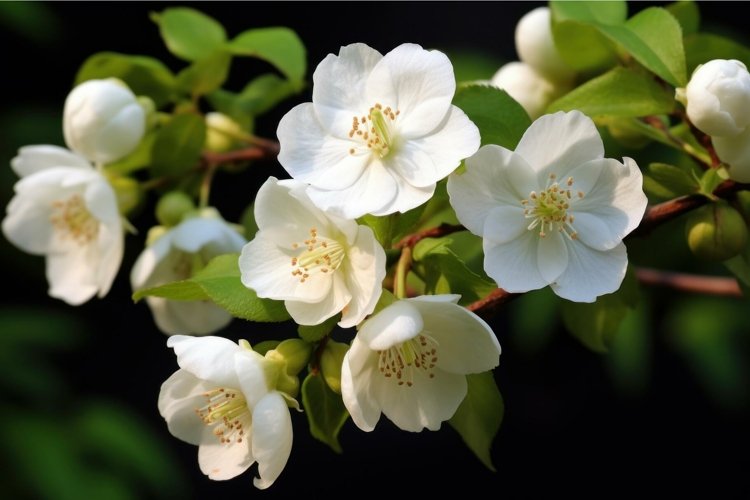 Delicate Philadelphia jasmine flowers. Generate ai