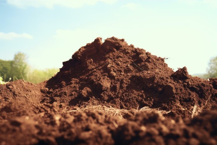 Compact Pile soil ground. Generate Ai