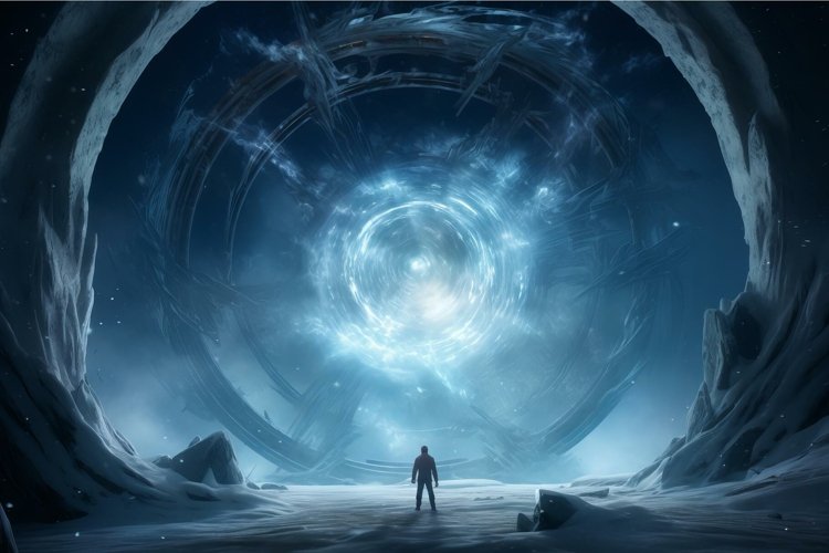 Portal ice fantasy mountain. Generate Ai (3873324)