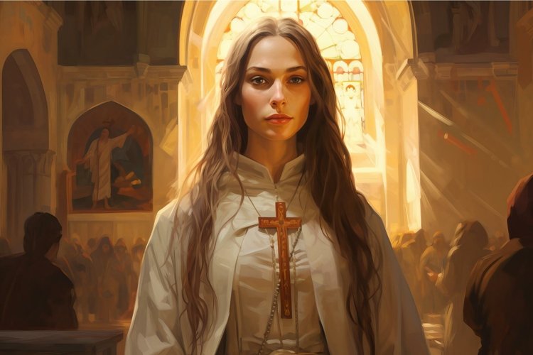Serene Portrait saint alexandria. Generate Ai