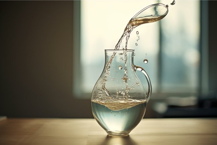 Flowing Pouring water. Generate Ai