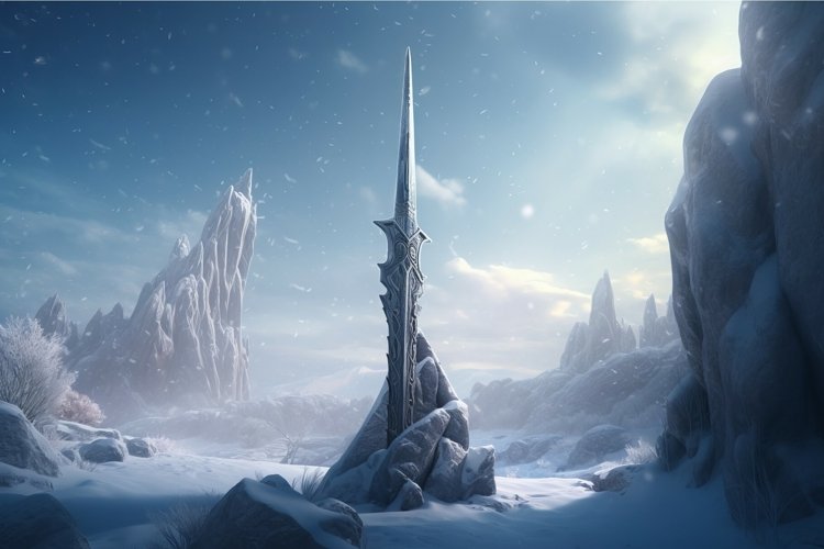 Powerful frozen sword. Generate Ai (3309806)