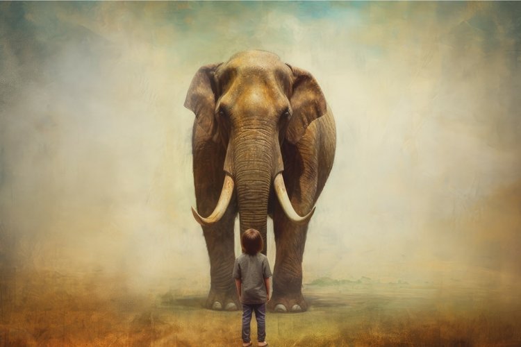 Prehistoric mammoth child. Generate Ai