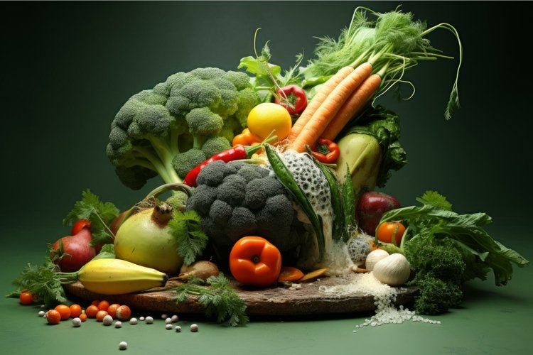 Unprocessed Raw healthy food. Generate Ai