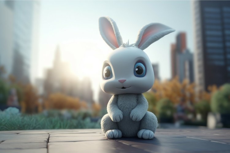 Cute baby rabbit. Generate Ai (3498393)
