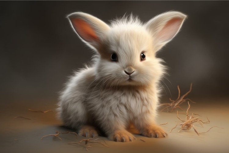 Cuddly Cute baby rabbit. Generate Ai