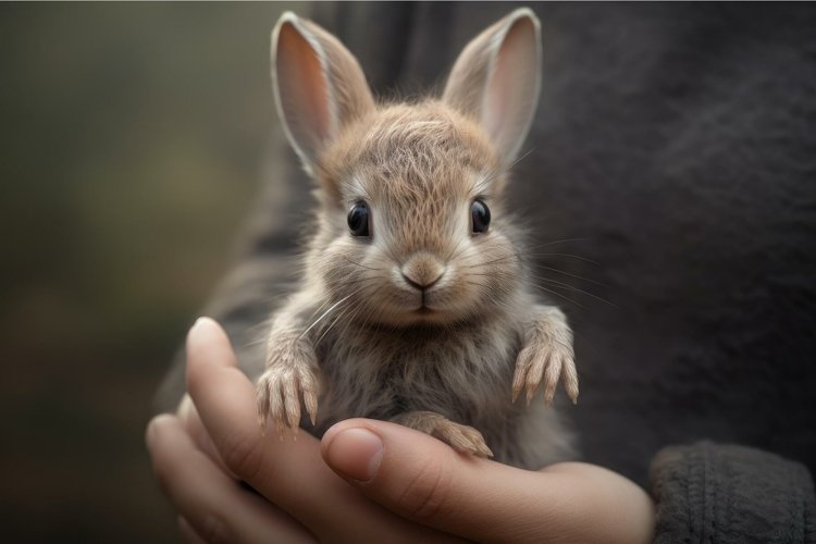 Innocent Cute baby rabbit. Generate Ai